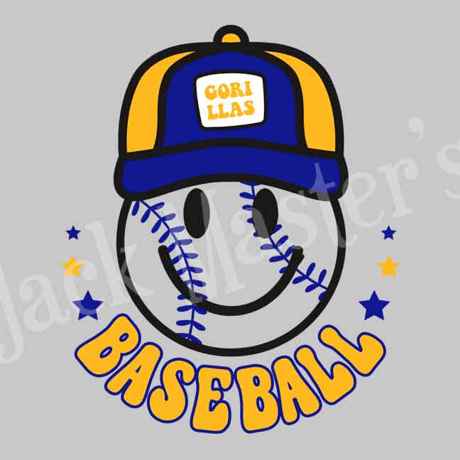 RETRO SMILEY FACE BASEBALL CAP TRENT GORILLAS DTF TRANSFER | Jack Master's