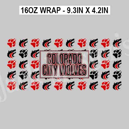 MASCOT MANIA - COLORADO CITY WOLVES - UV DTF STICKER WRAP | Jack Master's