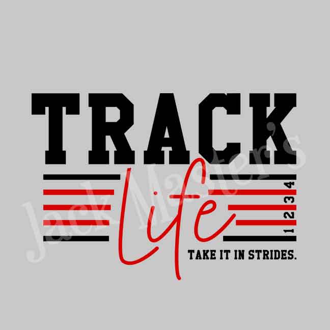 TRACK LIFE RED AND BLACK DTF TRANSFER | Jack Master's