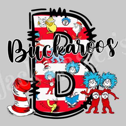 SEUSS LETTER SCHOOLS - BRECKENRIDGE BUCKAROOS DTF TRANSFER | Jack Master's