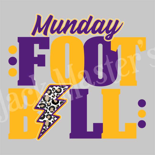 FOOTBALL LIGHTNING BOLT MUNDAY MOGULS DTF TRANSFER | Jack Master's