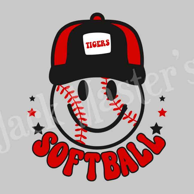 RETRO SMILEY FACE SOFTBALL CAP ANSON TIGERS DTF TRANSFER | Jack Master's