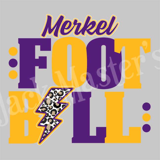 FOOTBALL LIGHTNING BOLT MERKEL BADGERS DTF TRANSFER | Jack Master's