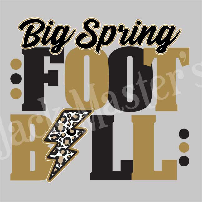 FOOTBALL LIGHTNING BOLT BIG SPRING STEERS DTF TRANSFER | Jack Master's