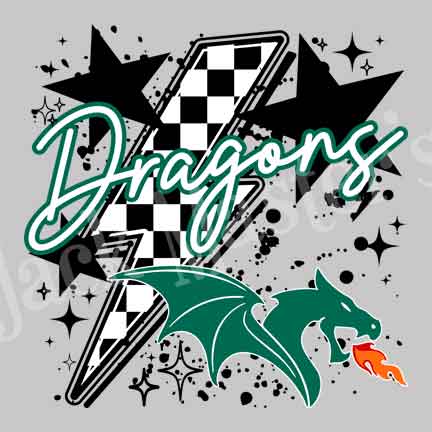 SCHOOL STAR SPLATTER - BANGS DRAGONS DTF TRANSFER | Jack Master's