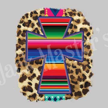 Leopard Serape Cross Transfer DTF | Jack Master's
