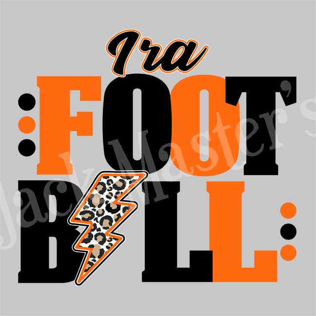 FOOTBALL LIGHTNING BOLT IRA BULLDOGS DTF TRANSFER | Jack Master's