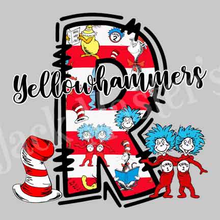 SEUSS LETTER SCHOOLS - ROTAN YELLOWHAMMERS DTF TRANSFER | Jack Master's