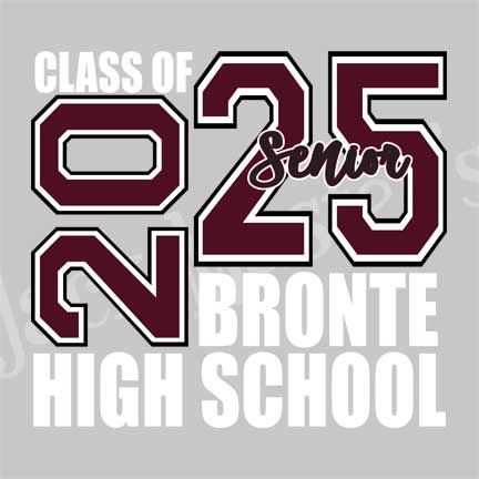 VARSITY SENIOR GRADUATE DESIGN 2025 - BRONTE LONGHORNS DTF TRANSFER ...