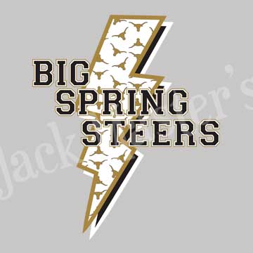 LIGHTING BOLT SCHOOL DESIGN DTF TRANSFER - BIG SPRING STEERS | Jack ...