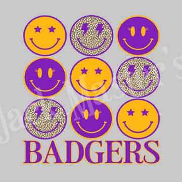 SMILEY FACE SCHOOL DESIGN - MERKEL BADGERS - BACK DTF TRANSFER | Jack ...