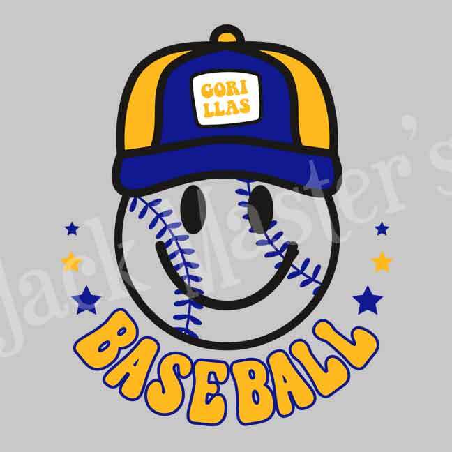 RETRO SMILEY FACE BASEBALL CAP TRENT GORILLAS DTF TRANSFER | Jack Master's