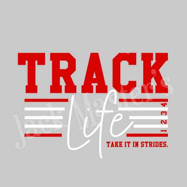 TRACK LIFE RED AND WHITE DTF TRANSFER | Jack Master's