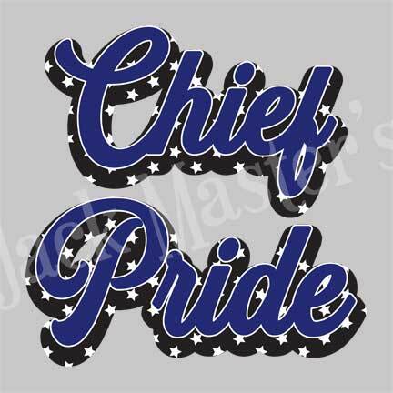 RETRO SCHOOL PRIDE STARS - CHIEF PRIDE BLUE AND BLACK DTF TRANSFER ...