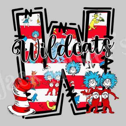 SEUSS LETTER SCHOOLS - WARD WILDCATS DTF TRANSFER | Jack Master's